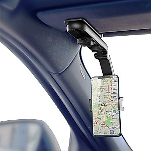 Multifunctional Rotating and Telescopic Phone Mount for Car, Can Use Sun Visor, Rearview Mirror, Seat, Steering Wheel, etc. Universal Cell Phone Clip Holder is Compatible with 4-7 inch Smartphones.