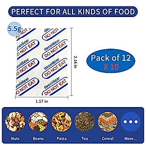 oxygen absorbers for food storage 500cc 120 PCS (10x PCS of 12) o2 absorbers food grade oxygen absorbers for Mylar Bags, Canning, Flour, Wheat,Freeze Dried Foods and Preserved Foods Long Term Storage
