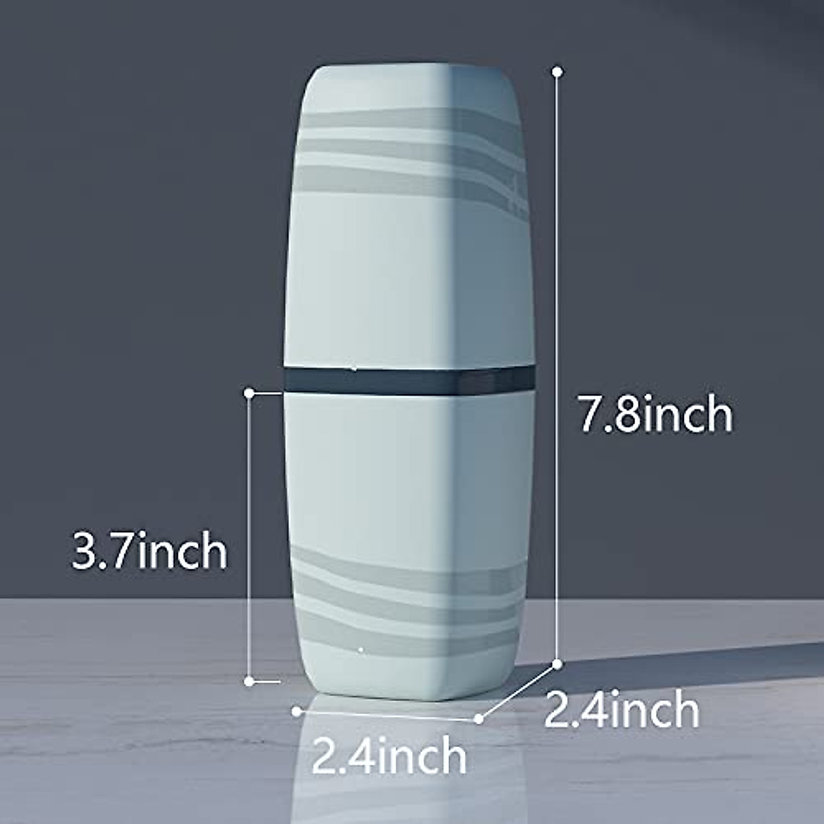 Portable Travel Toothbrush Case, 3 in 1 Toothpaste Holder with Cover, Multi-Functional Wash Cup Container for Traveling, Camping, School, Business Trip (Powder Blue)