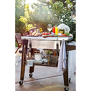 Cuisinart CPT-194 Outdoor Stainless Steel Grill Prep Table, Silver and Black