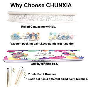 CHUNXIA Paint by Number for Adults Beginner,2 PACK Rolled Canvas Wall Art Easy Painting by Numbers Kit Forest Trees Painting Decor Packaged in a Nice Box,12x16inch(137-138)