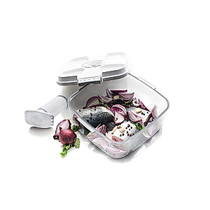 PrepSealer Marinating BPA-free Tritan Vacuum Container (2L Square + Pump) White