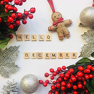 LoengMax 100PCS Wood Letter Tiles-Wooden Scrabble Tiles-Scrabble Letters for Crafts-Letter Tiles-DIY Wood Gift Decoration