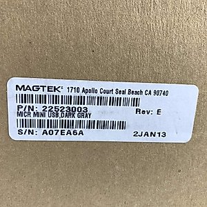MagTek 22523003 MINIMICR USB Check Reader Gray PWR Included Order Cable Separate