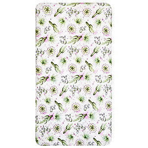 Cactus Design Crib Sheet | Extra Soft Jersey Knit Cotton | Southwest Theme