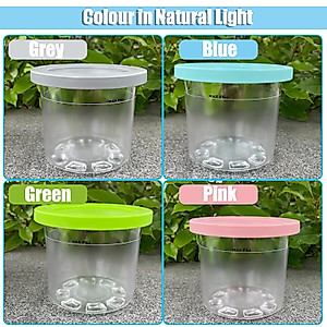 4pcs Ice Cream Pint Containers Replacement for Ninja Creami Pints and Lids, Compatible with NC301 NC300 NC299AMZ Series Ice Cream Maker, Dishwasher Safe & BPA-Free Leak Proof Ice Cream Container Box