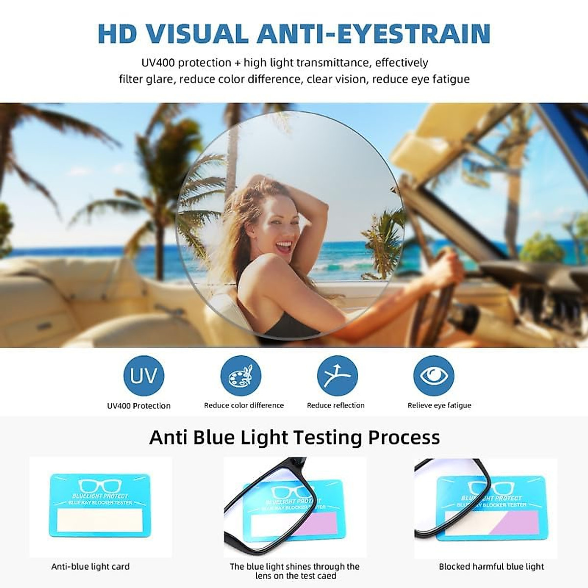 JAWSOCK 4 Pack Reading Glasses Blue Light Blocking for Men Women,Rectangular Frame Computer Readers with Spring Hinge,Anti Eyestrain/UV Ray Eyeglasses (1.0x)