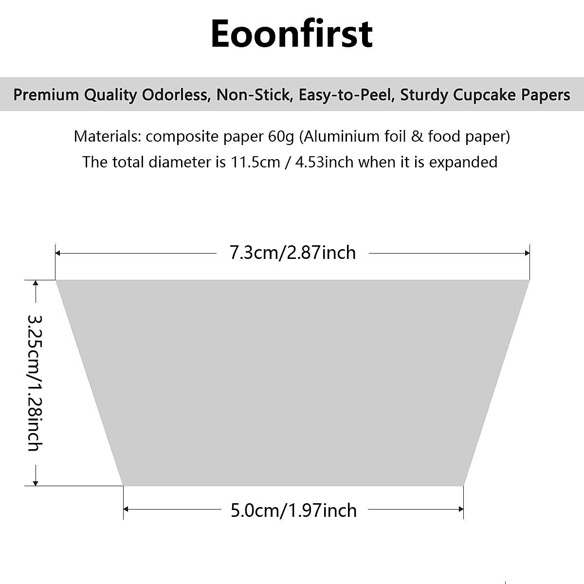 Eoonfirst Gold Foil Metallic Cupcake Case Liners Wrappers Baking Muffin Paper Cups 198 Pcs