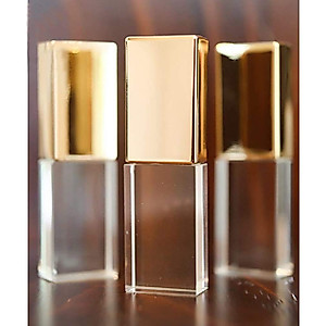 Laak 32GB New Crystal Transparent Rectangle Genuine USB Flash Drive 3.0 Wedding Gift Pendrive (Gold)