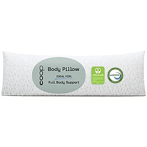 Coop Home Goods The Original Body Pillow, Adjustable Body Pillows for Adults, 20x 54 Long Pillow for Bed, Back, Shoulder, Hip & Knee Side Sleeper Pillows for Adults with Memory Foam & Washable Cover