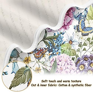 Coikll Floral Bird Butterfly Baby Blanket Cotton Cozy Throw Blanket Warm Nursery Swaddle Receiving Toddler Blankets 30" x 40
