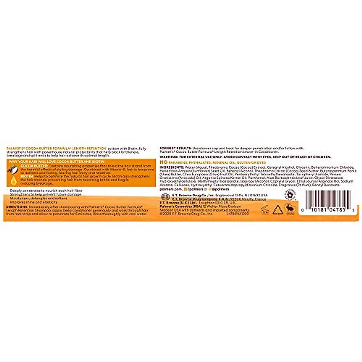 Palmer's Cocoa Butter & Biotin Length Retention Deep Conditioner, Strengthen, Nourish and Restore Elasticity and Shine, Suitable for All Curly Hair Patterns 12 Ounce