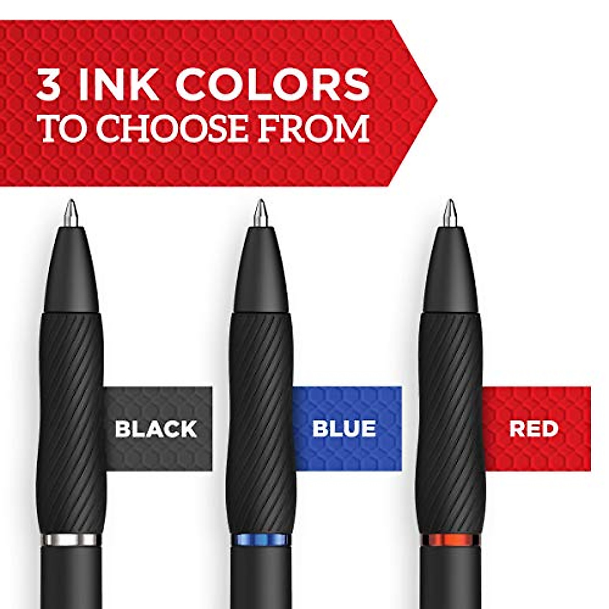 SHARPIE S-Gel 2096136 S-Gel Retractable Gel Pen, Bold 1 Mm, Red Ink, Black Barrel, Dozen