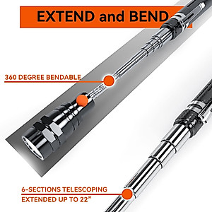 VIBELITE Magnetic Pickup Tool with LED, Telescoping Magnet Flashlight, Stocking Stuffers for Men Christmas Gifts for Men, Him, Husband, Father, Grandpa (Black)