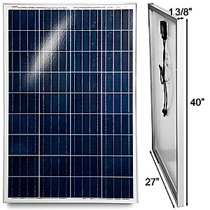 KMG 100 Watts 12 Volts Polycrystalline Solar Panel + Charge Controller Combo - Fast Charging, High Efficiency, and Long Lasting - Perfect for Off-Grid Applications, Motorhomes, Vans, Boats, Tiny Homes