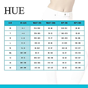 HUE Jeggings & Tunic-Essential Denim Stretchy Jeans for Women-V Neck Legging Tee, White, Medium