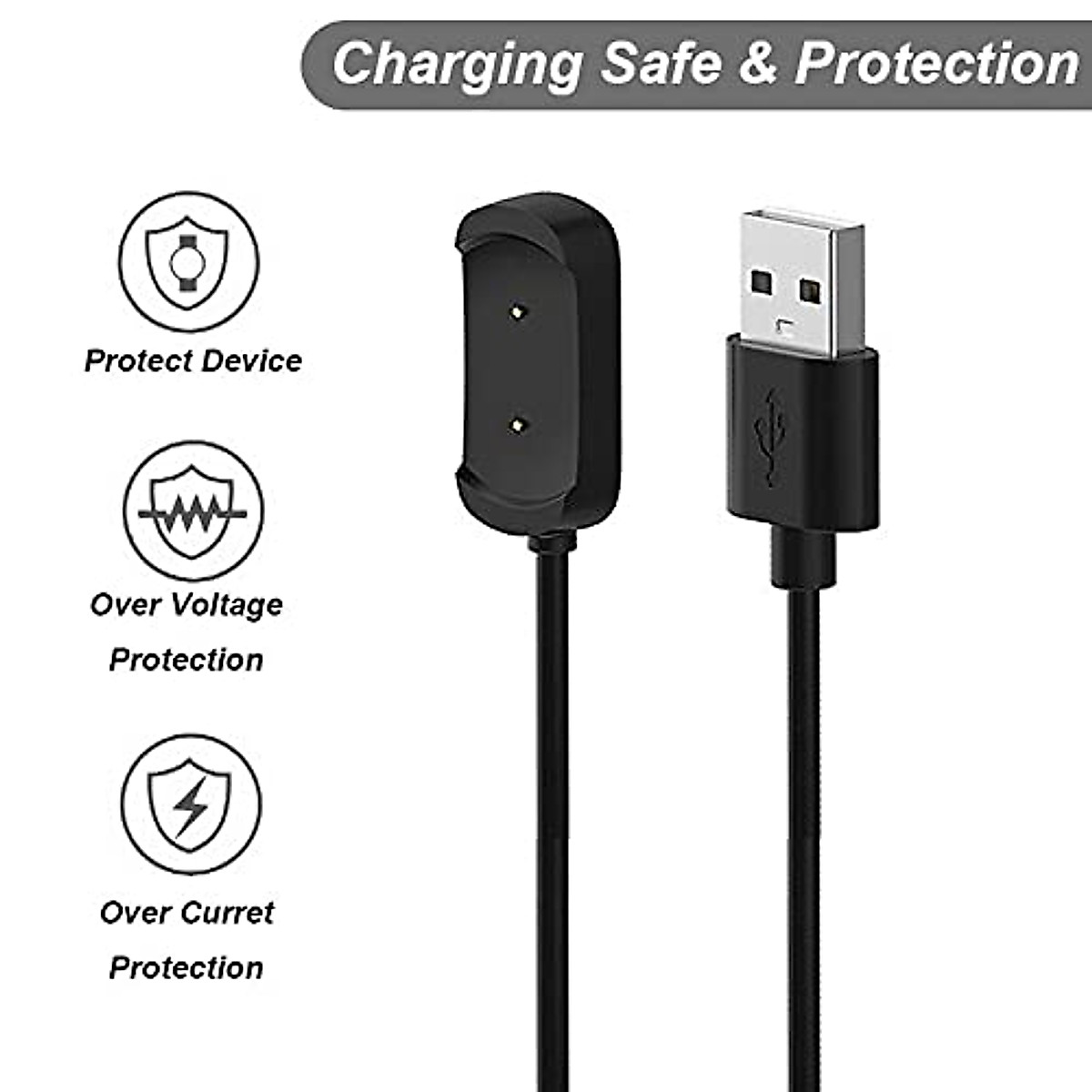 Emilydeals 2-Pack Charger for Amazfit T-Rex, GTS, GTR Smart Watch - Replacement Magnetic Charging Cable USB Cord for Amazfit T-Rex, GTS, GTR [1m/3.3ft] (2)