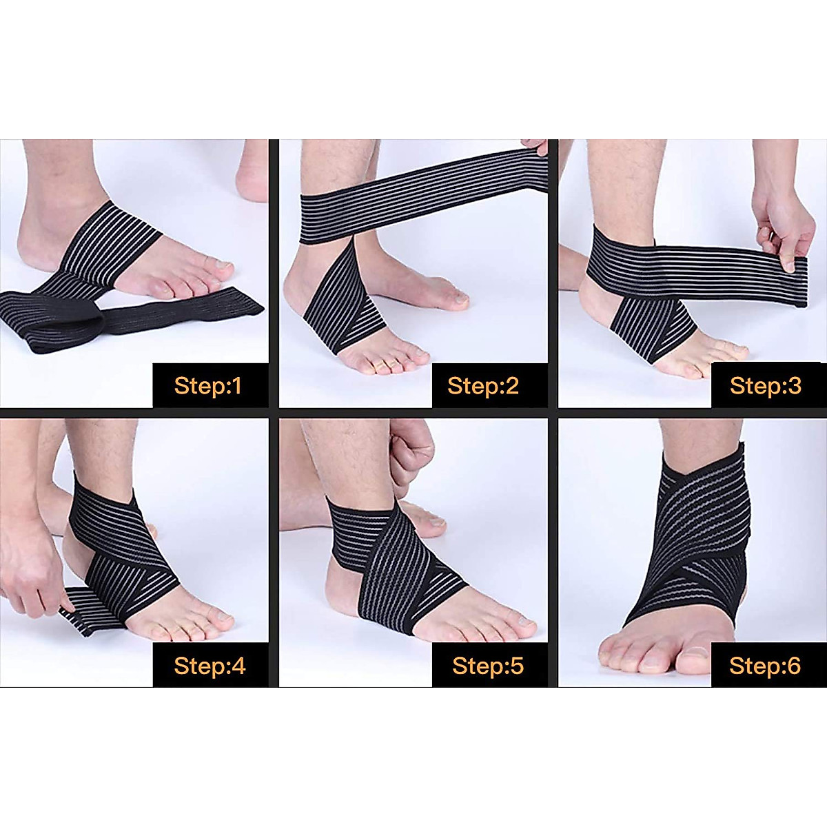 Ankle Brace Bandage, Elastic Breathable Compression Wrap Ankle Support Sleeves, Adjustable Ankle Support Brace Sleeve for Arthritis Reduce Swelling Basketball Sports Joint Pain Injury Recovery, 2 Pack