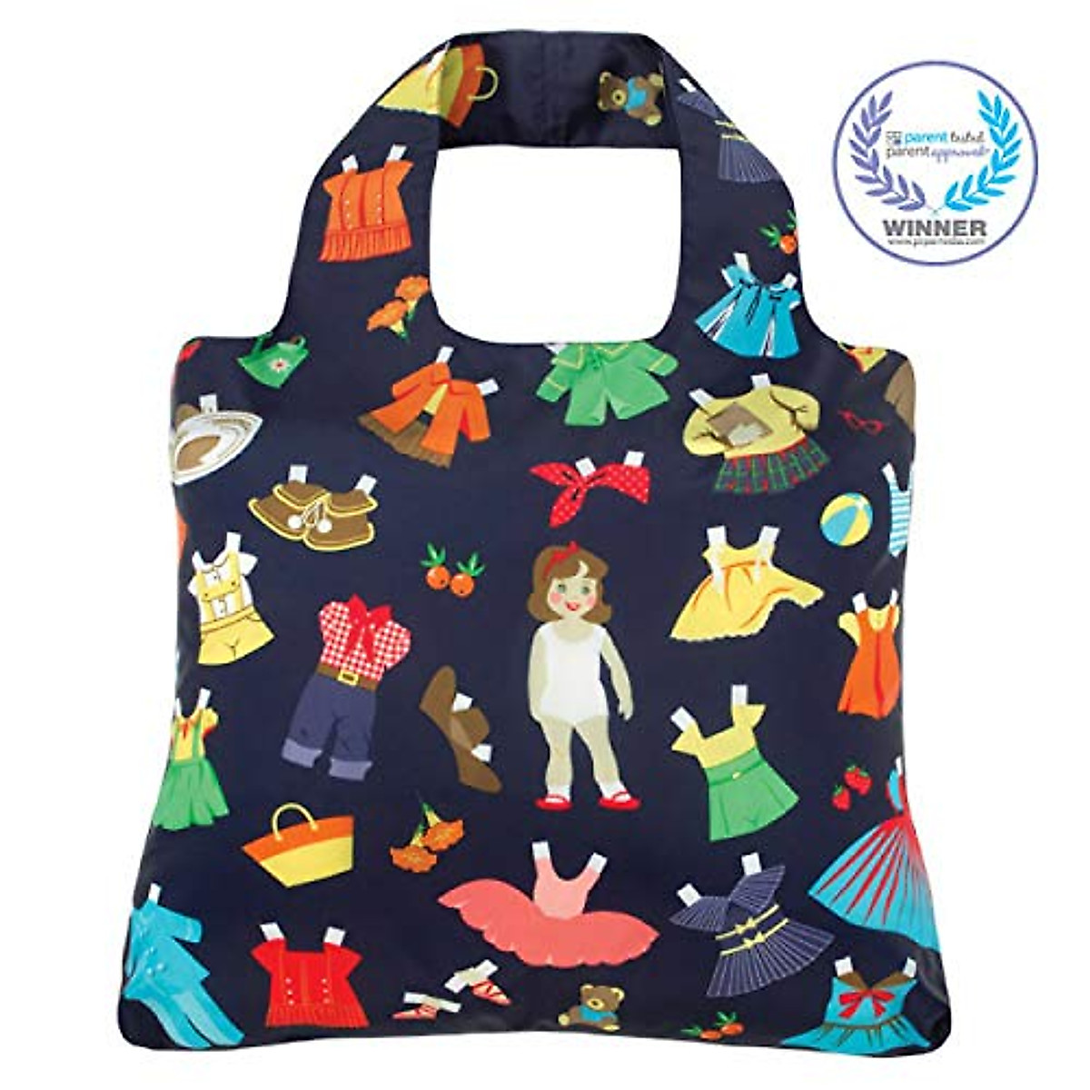 Envirosax Reusable Grocery Bags- Set of 3 Cute Retro-Designs, Foldable Quality Shopping Tote Bag, Eco-Friendly Polyester Washable For Travel, Shopping Multi use