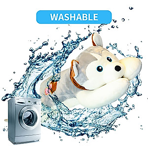 39.3 inch Jumbo Husky Stuffed Animals, Giant Wolf Dog Plush Toys, Cute Soft Big Plushies Large Puppy Pillow, Gift for Kids, Halloween, Christmas, Thanksgiving, Birthdays