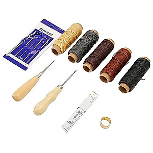 Leather Repair Kit Tape Measure Waxed Thread Leather Working Kit DIY for Leather Craft