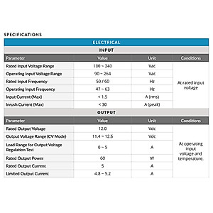 [MCW6012-i5/MCW4803-i5] AC/DC Adaptor 60W (12V5A) / Non-dimmable, Plug & Play Power Supply/LED Power Adaptor/UL & cUL Listed