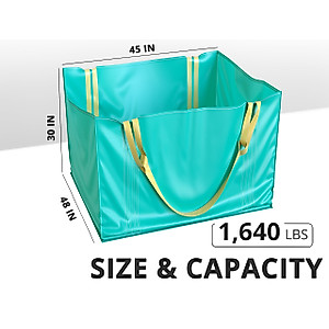 Skywin Dumpster Bag 45 Inches, Reusable Yard Waste Bags, Foldable Yard Waste Container, Trash Bag for Trash Management, Multiple Times Use During Renovations, Can Hold Up to 1650 lbs