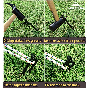 CAMPINGMOON 8pcs Carbon Steel S45C Black Coating Tent Stake for Hard Ground (【11.81-inch 8pcs set】)