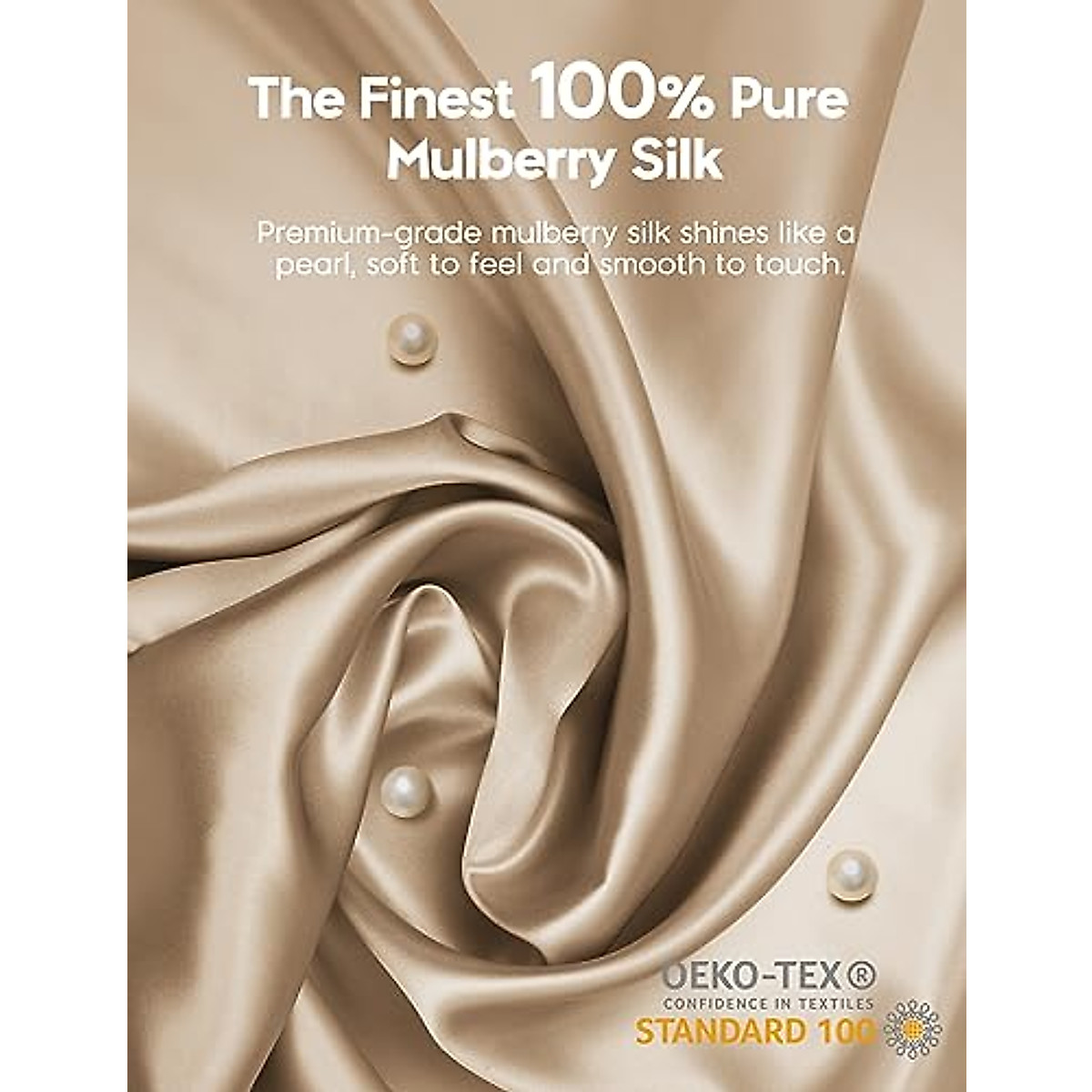 100% Pure Mulberry Silk Pillowcase for Hair & Skin - 22 Momme 6A High-Grade Fibers - Anti-Aging, Anti-Sleep Crease, Cooling Satin Pillowcases with Hidden Zipper, Best Gift Idea (Queen 20x30 Inches)