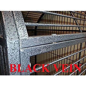 X Large Double Ladders Open PlayTop Wrought Iron Bird Parrot Cage, 36"x26"x68"H (Black Vein)