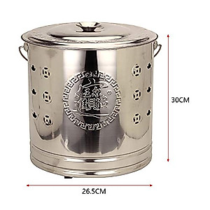 QILIN Mini Garden Incinerator, Small Stainless Steel Burner, for Wood, Leaves, Paper, Multiple Sizes, Gold/Silver/Red