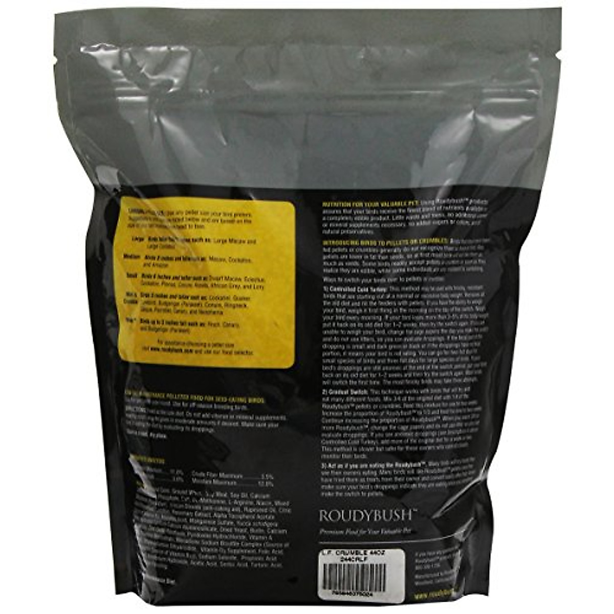 RoudyBush Low Fat Bird Food, Crumbles, 44-Ounce