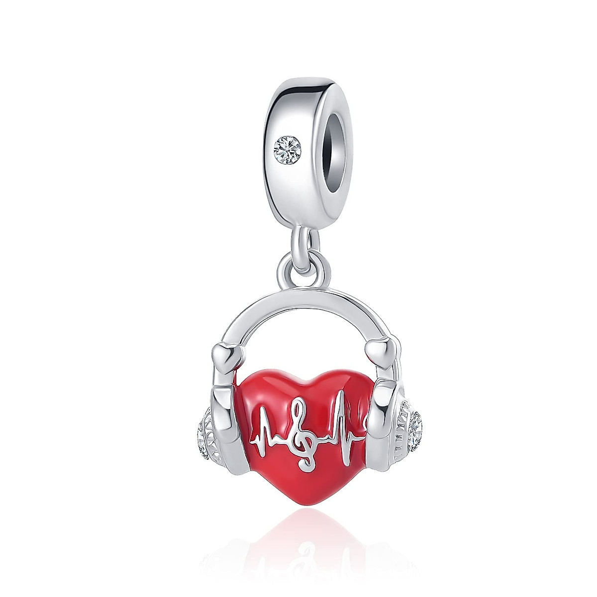 MZC Jewelry Heart Love Heartbeat Charm for Pandora Bracelets