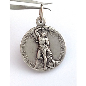 I G J Saint Sebastian Silver Tone Medal - The Patron Saints Medals