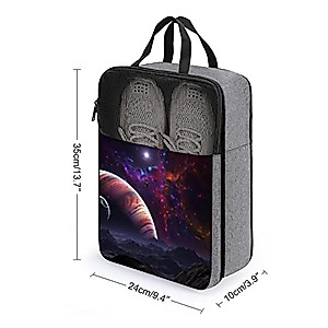 Frcavbin Galaxy Nebula Outer Space Travel Shoe Bag Shoes Carrier with Handle and Zipper Foldable Shoe Puches Organizer for Home storage School starts