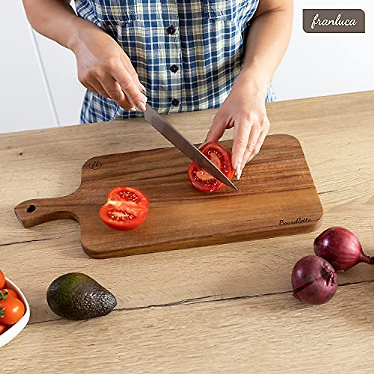 Boardlette Wood Cutting Board, Wooden Cutting Boards for Kitchen, Serving Board, Chopping Board, Wood Cutting Boards for Meat Cheese Bread Vegetables, Acacia Wood Medium