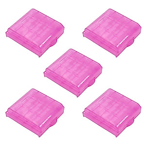 4 x AA Battery Storage Case Holder Organizer Box Purple 5Pcs,Aicosineg