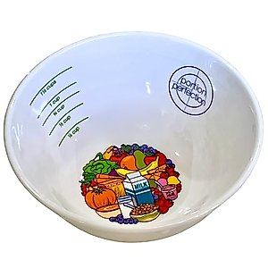 PORTION CONTROL BOWL, MELAMINE for Weight Loss, Bariatric Surgery, Diabetes and Healthier Diets. Educational, visual tool for adults and children by Dietitian Amanda Clark