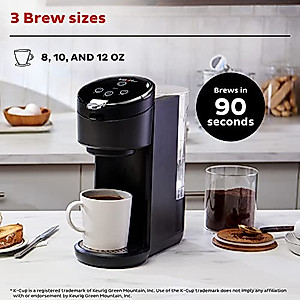 Instant Solo Single Serve Coffee Maker, From the Makers of Instant Pot, K-Cup Pod Compatible Coffee Brewer, Includes Reusable Coffee Pod & Bold Setting, Brew 8 to 12oz., 40oz. Water Reservoir, Black