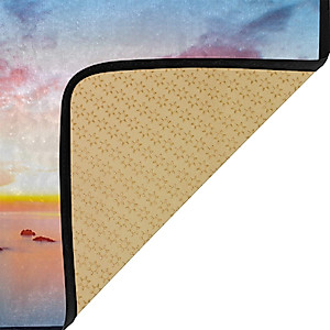 Dolphin Sunset Moon Kitchen Rugs Floor Mat Anti Fatigue Kitchen Mats Non Skid Washable Bath Rug Runner Doormats Carpet Sink Mat Home Decor 39 X 20 inch