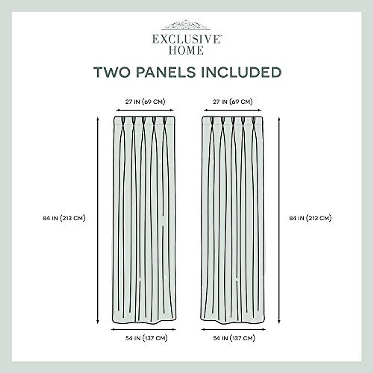 Exclusive Home Loha Light Filtering Pinch Pleat Curtain Panel Pair, 84" Length, Winter White
