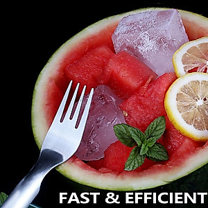 2PCS Watermelon Fork Slicer Cutter, Watermelon Fruit Slicer Cutter Tool,Dual Head Stainless Steel Fruit Forks Slicer Knife for Family Parties Camping