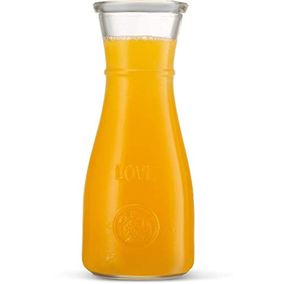 500 ml Carafe Pitcher Glass - 6 Pack - The LOVE Drink, Juice, Glass Water Pitcher & Water Carafe - Elegant Wine Decanter & Mimosa Bar Set - Easy Grip Neck & Wide Mouth for Pouring by Kitchen Lux