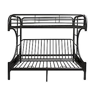 Acme Furniture Eclipse Twin XL Over Queen and Futon Bunk Bed in Black
