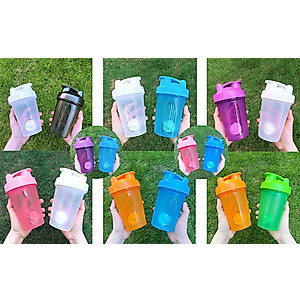 GAISHION Shaker Bottle Protein Shakes and 16-Ounce/400ML Shaker Bottle with Whisk Balls,Free of BPA plastic (Black+Yellow(2PCS))