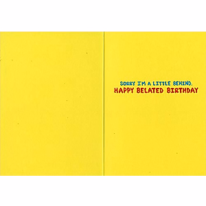 Avanti Dog with Glasses On Butt Funny/Humorous Belated Birthday Card