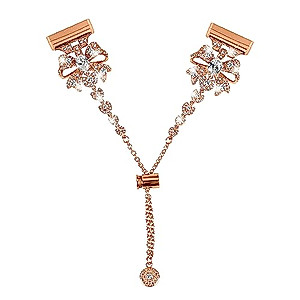 Metal Bands Compatible with Fitbit Versa 4 Smart Watch Band for Women,Blingbling Rhinestones Strap Replacement Butterfly-shaped Bracelet for Versa 4 Accessories (Rose gold)