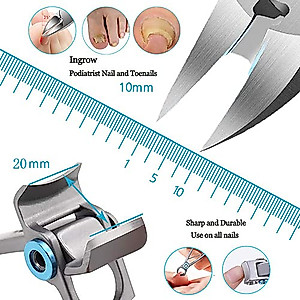 Toe Nail Clippers for Thick Nails,Large Toenail Clippers for Ingrown Toenails or Thick Nails for Man Women Seniors Nail Clippers with Stainless Steel Professional Fingernail Clippers Set (Black)