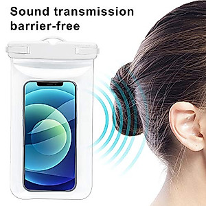 AINOYA Universal Waterproof Case 2 Pack, IPX8 Waterproof Phone Pouch Compatible with iPhone 12 Pro Max/Galaxy s21 Ultra/Pixel 5a /oneplus 9 pro up to 7" (White)