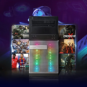 Dell RGB Gaming Desktop PC, Intel Quad I5 up to 3.6GHz, 16GB RAM, GeForce GTX 1050 Ti 4G GDDR5, 128G SSD + 2TB, DVD, WiFi & Bluetooth, RGB Keyboard & Mouse, Win 10 Pro (Renewed)